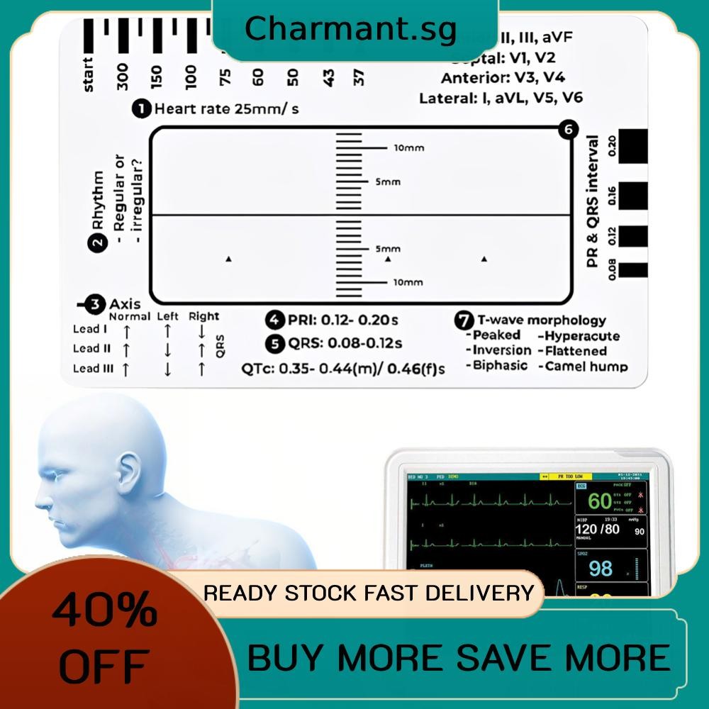 1/2Pcs ECG 7 Step Ruler ECG Ruler ECG Reference Guide for ECG/EKG ...