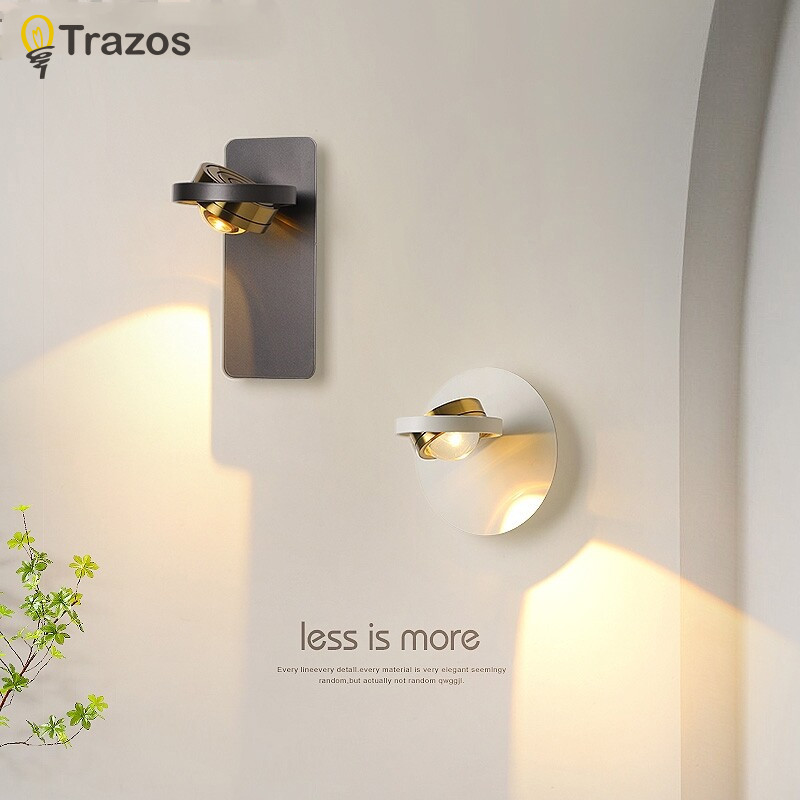 Trazos Bedroom wall lamp bedside modern and simple rotatable lamp ...