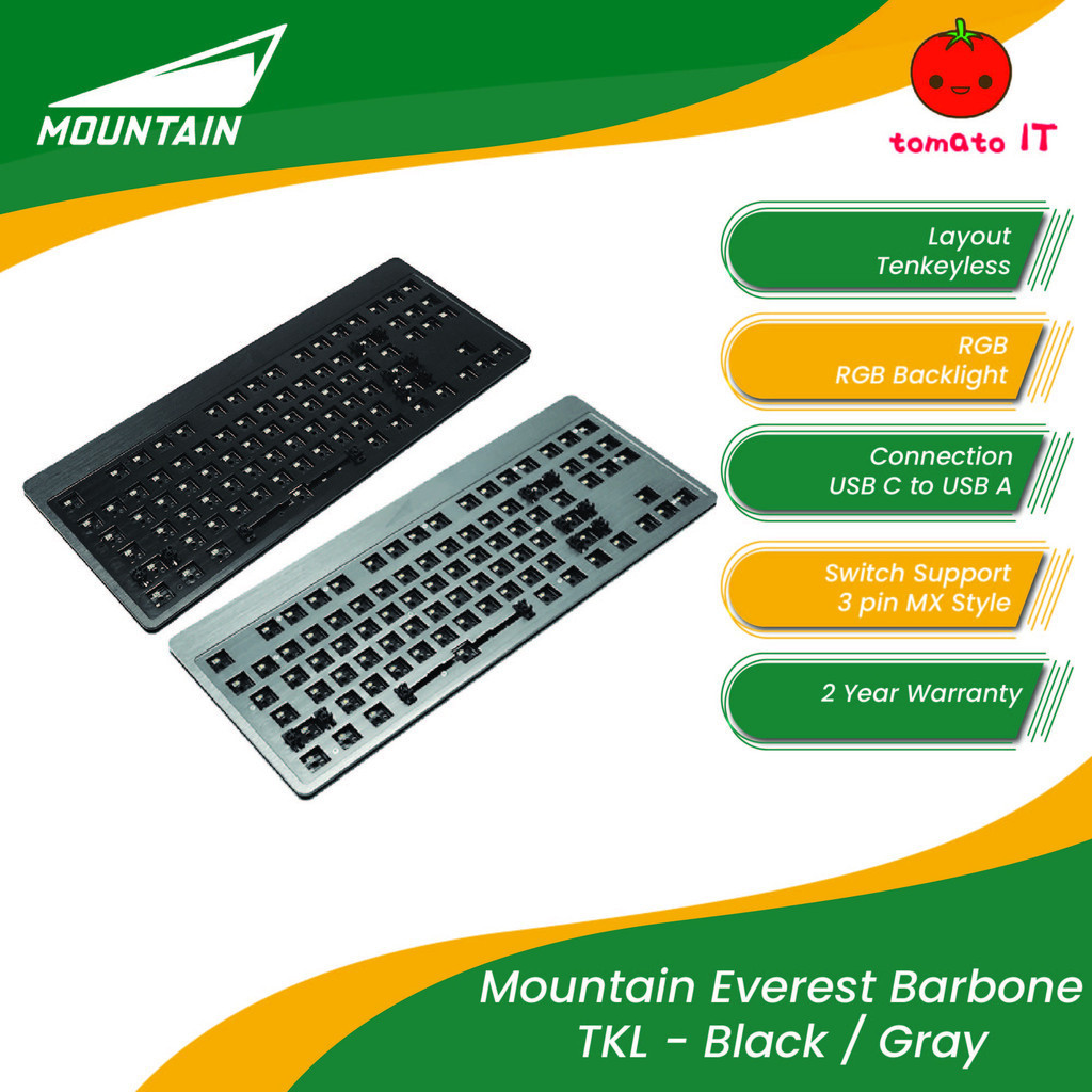 MOUNTAIN EVEREST CORE Barebone TKL Kit (Midnight Black/Gunmetal Gray ...