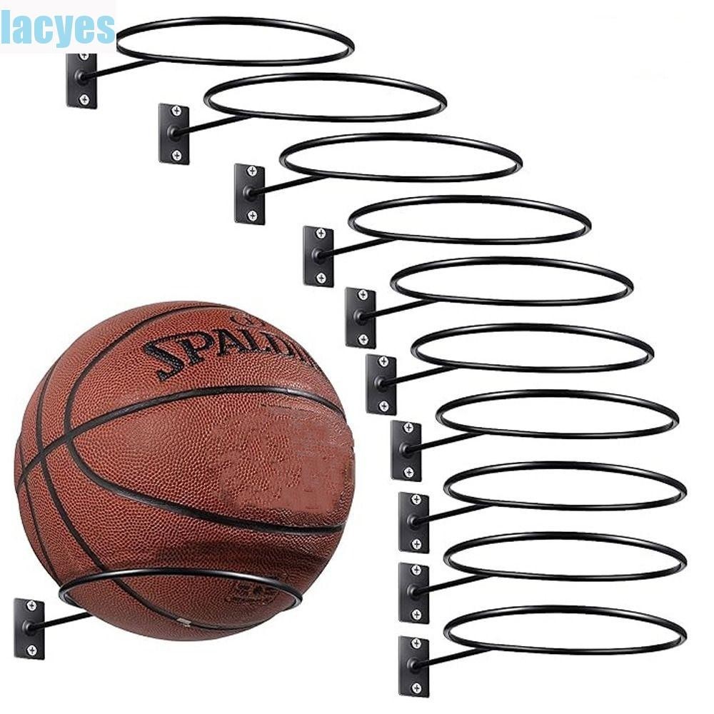 LACYES Basketball Rack, Hanging Stand Wrought Iron Football Display ...