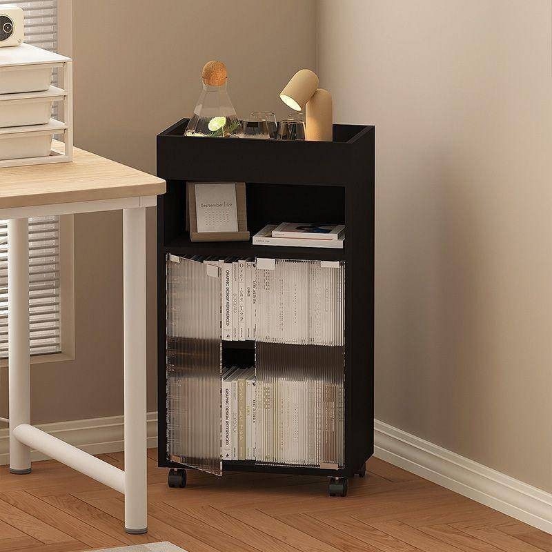Wheeled bookshelf storage rack, office desk storage cabinet, movable ...
