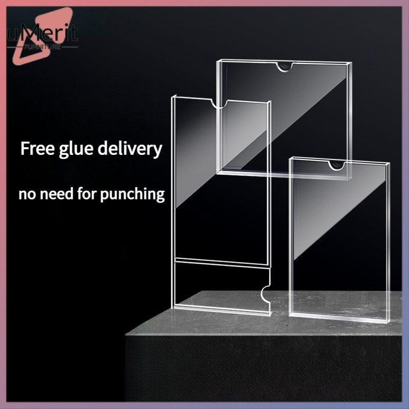 A4 acrylic custom card slot display box with transparent double-layer ...