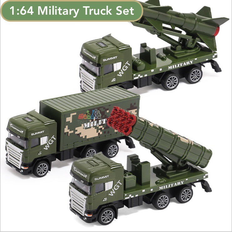1:64 Military Army Toy Car Transporter Truck Missile Launcher Rocket ...