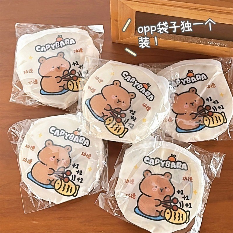 Retractable Capybara Cartoon Hand Fan Mini Cute Fan Portable Round ...