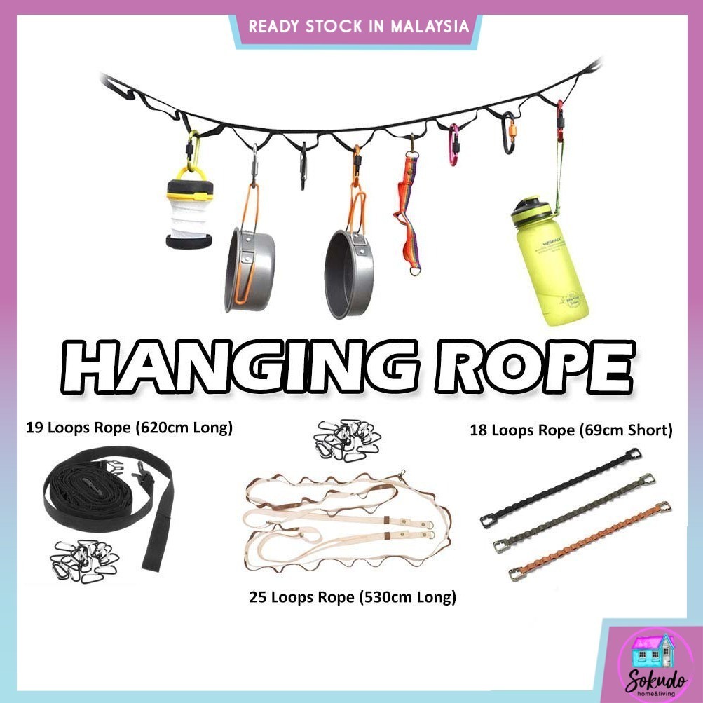 Hanging Rope Camping Lanyard Outdoor Flysheet Awning Tent Strap ...