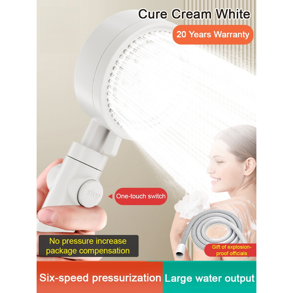 HOT 【six-speed/silicone hole anti clogging】Pressurized Shower Head ...