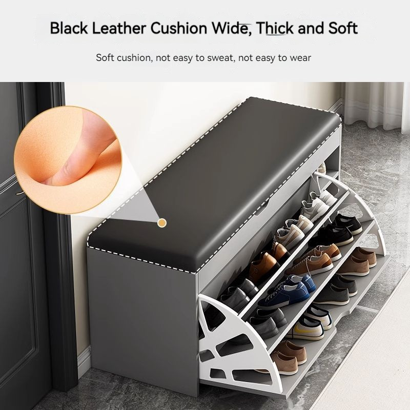 SUICHENG Shoe Rack Stool/Light Luxury Shoe Cabinet With Seat/Flip Door ...