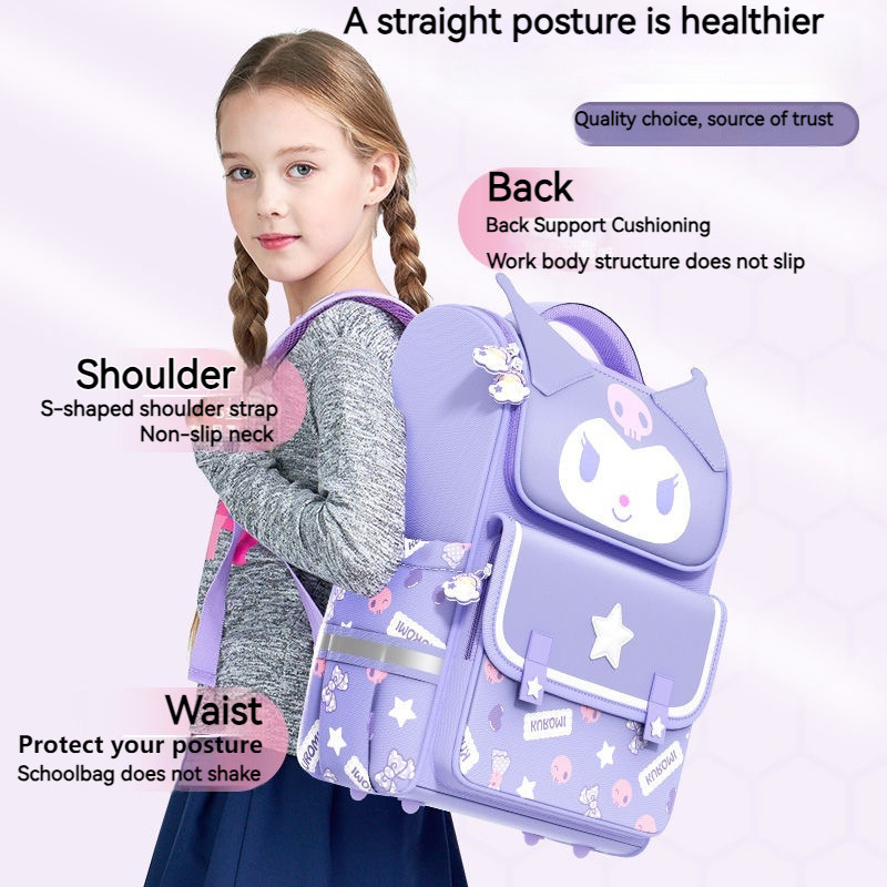 Sanrio student backpack waterproof fabric ultra-light weight-reducing ...
