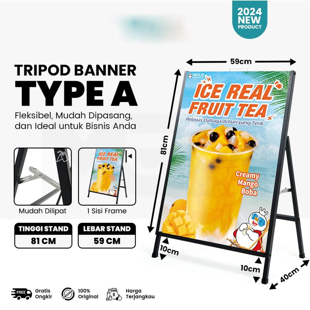 Tripod TYPE A Folding Metal BANNER STAND PAVEMENT STAND SIDEWALK Menu ...