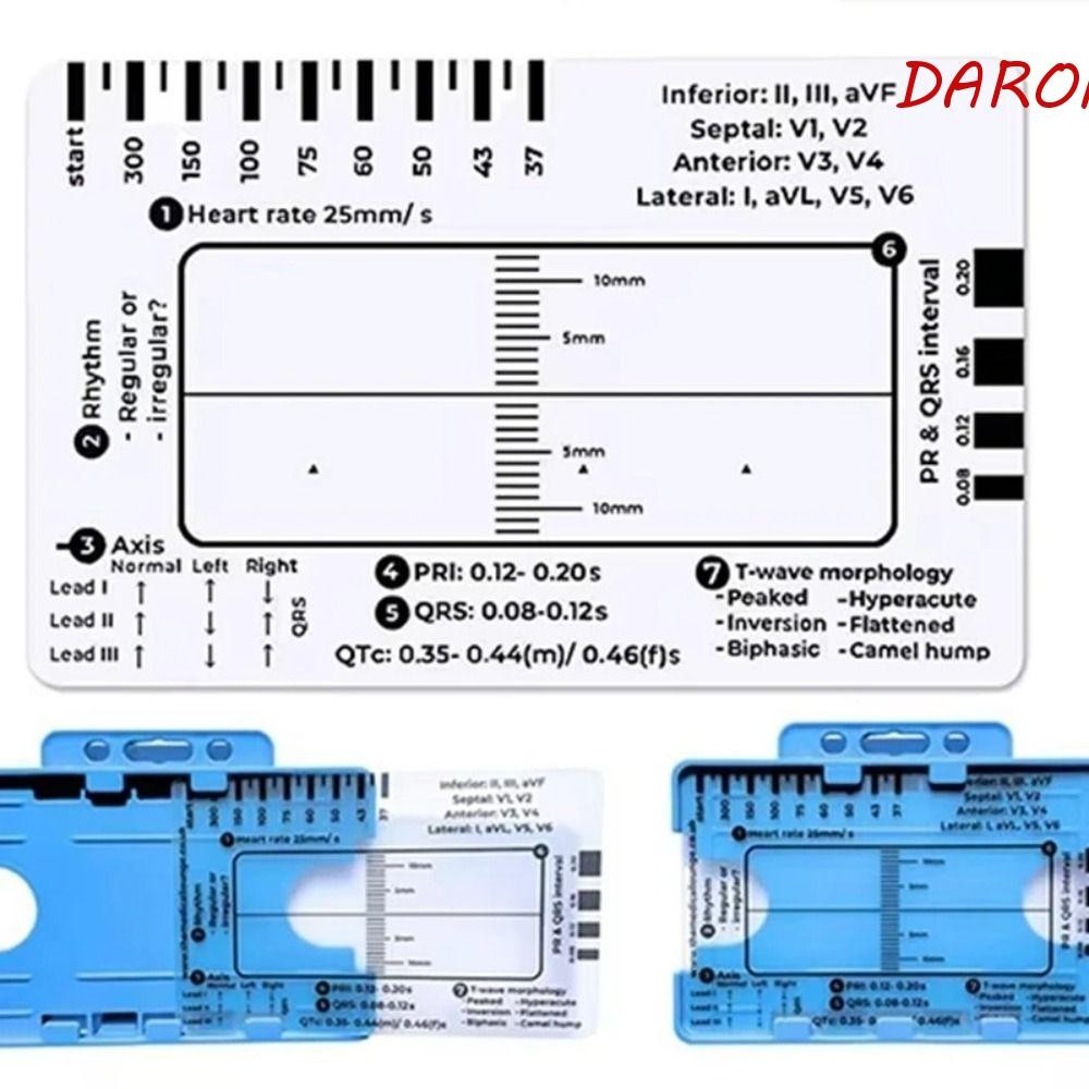 DARON ECG 7 Step Ruler Card, Interpretation Portable Pocket Ecg/Ekg Reference Guide, Easy Carry ...