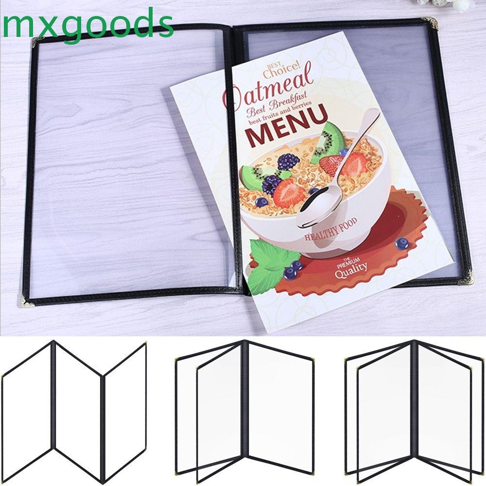 MXGOODS PVC Transparent Menu Cover, Foldable A4 A4 Menu Paper Holder ...
