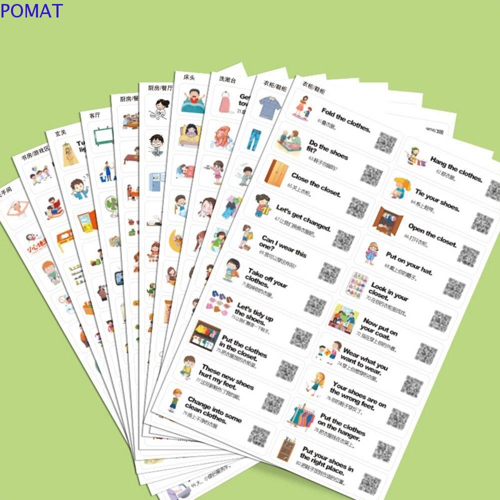 POMAT Spoken English Stickers, Life Scene Stickers Labeling Stickers ...