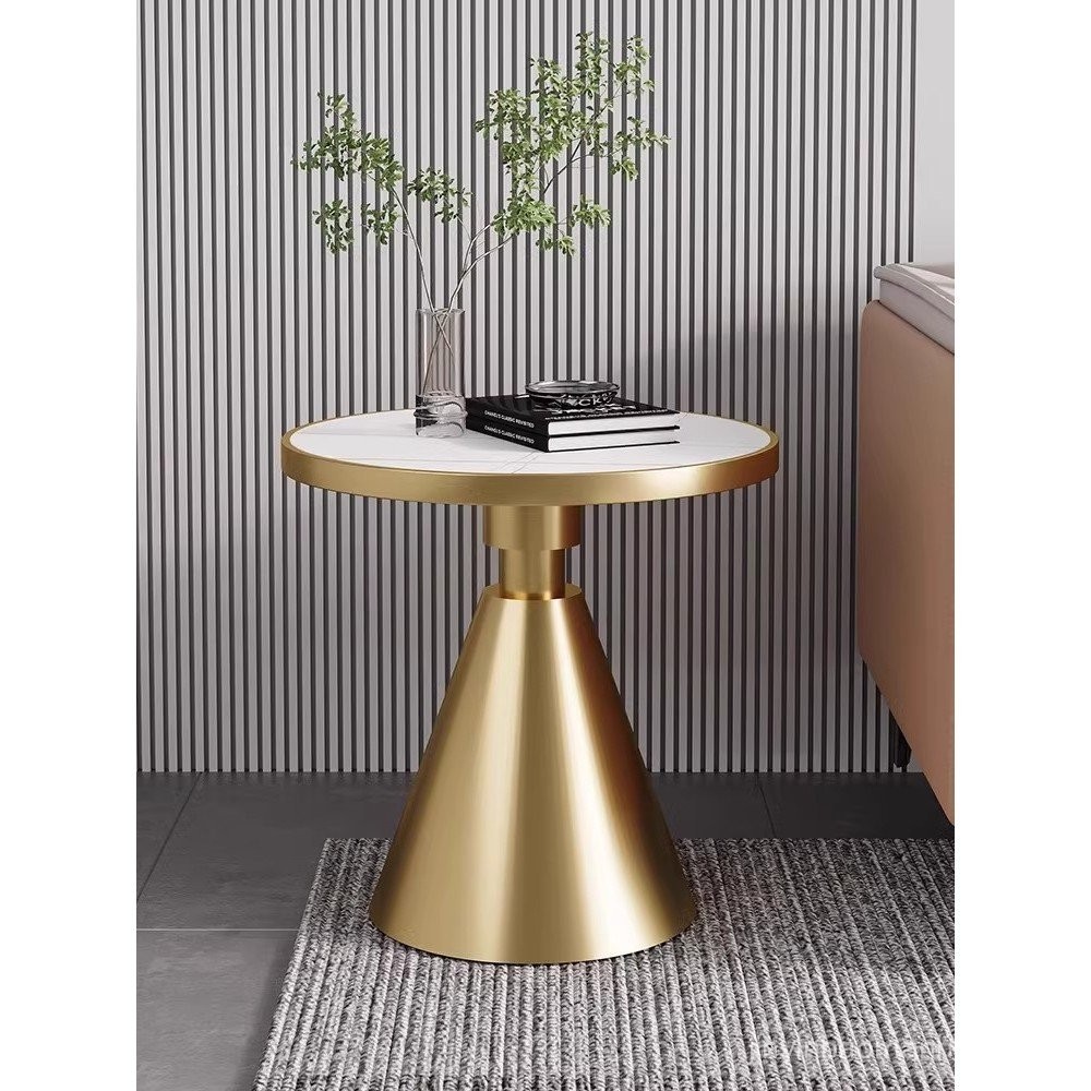 Living Room Light Luxury Side Table Round Marble Sofa Corner Table Small Apartment Balcony Hotel ...