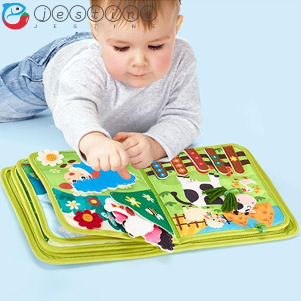 JESTINE 3D Quiet Activity Book, Cartoon Life Skills Farm Busy Board ...