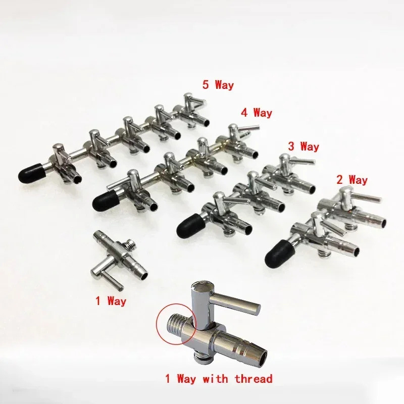 1 2 3 4 5 Way Stainless Steel Aquarium Tank Air Pump Air Flow Splitter ...