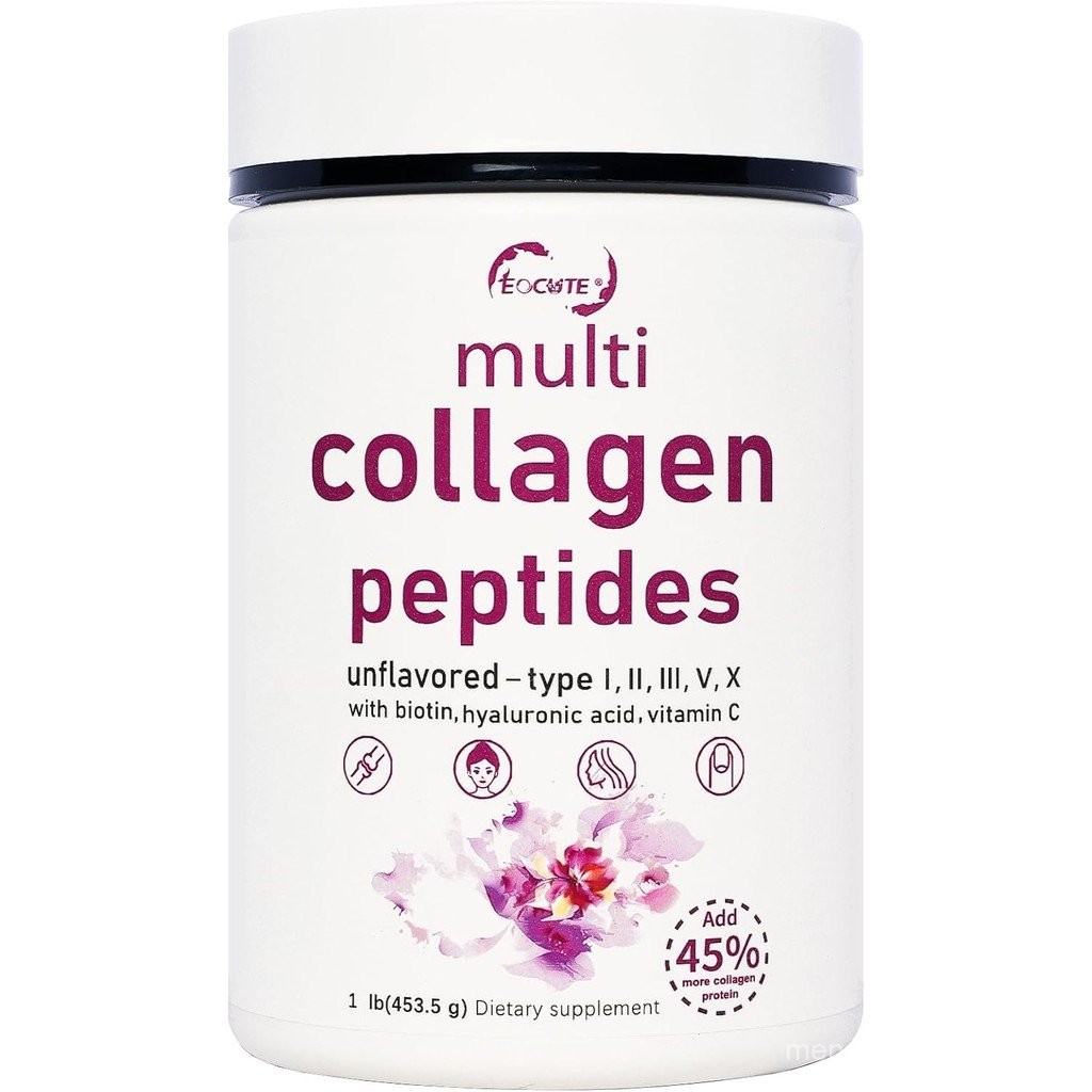 Multi Collagen Peptides Powder 16oz - Type I, II, III, V, X ...