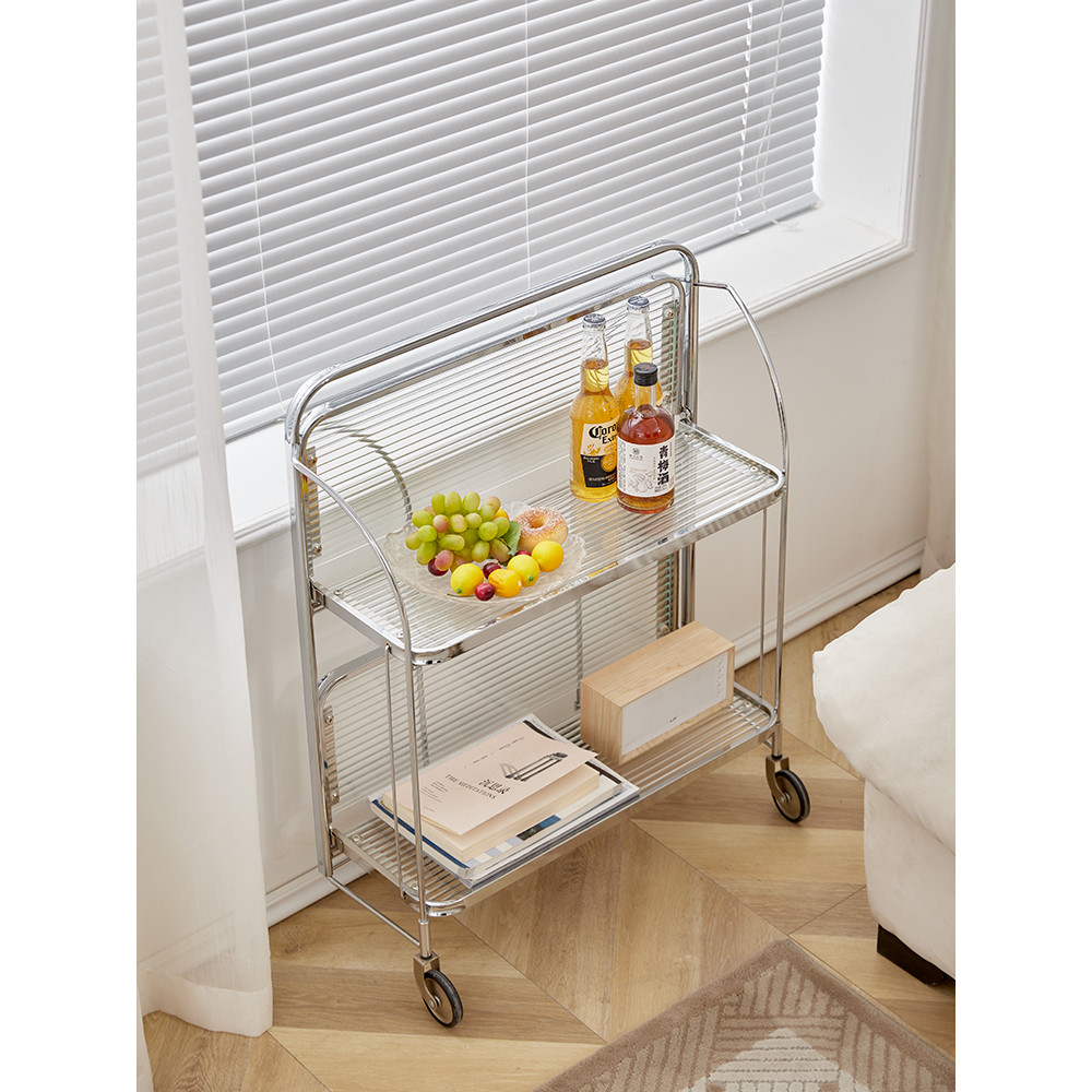 Vintage Changhong Glass Trolley for Living Room ins Sofa Side Table ...