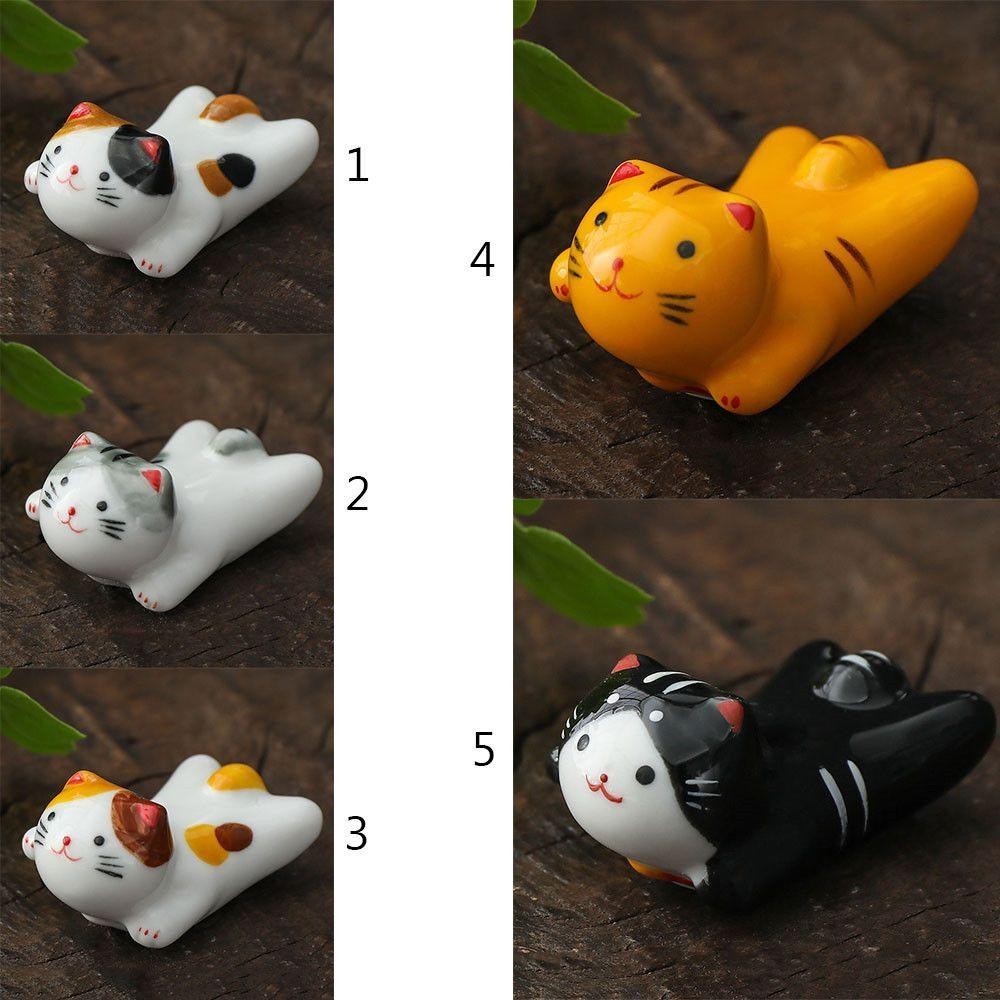 BORAGE Cute Cat-shaped Ceramic Decorative Chopstick Holder Japanese ...
