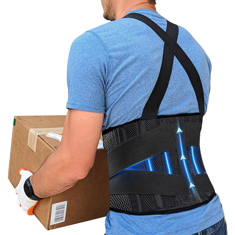 Work Back Brace Lower Back Pain Protection Belt Waist Trainer Lumbar ...