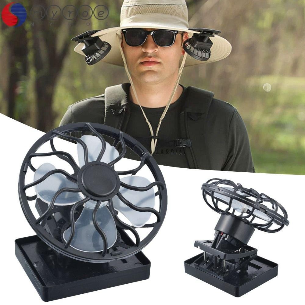 MYROE Clip Fan, Black Clip-on Solar Fan, Rechargeable Plastic Solar ...