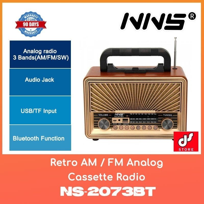 NNS NS-2073BT Retro Am/Fm Analog Cassette Radio WITH 3 MONTHS WARRANTY ...