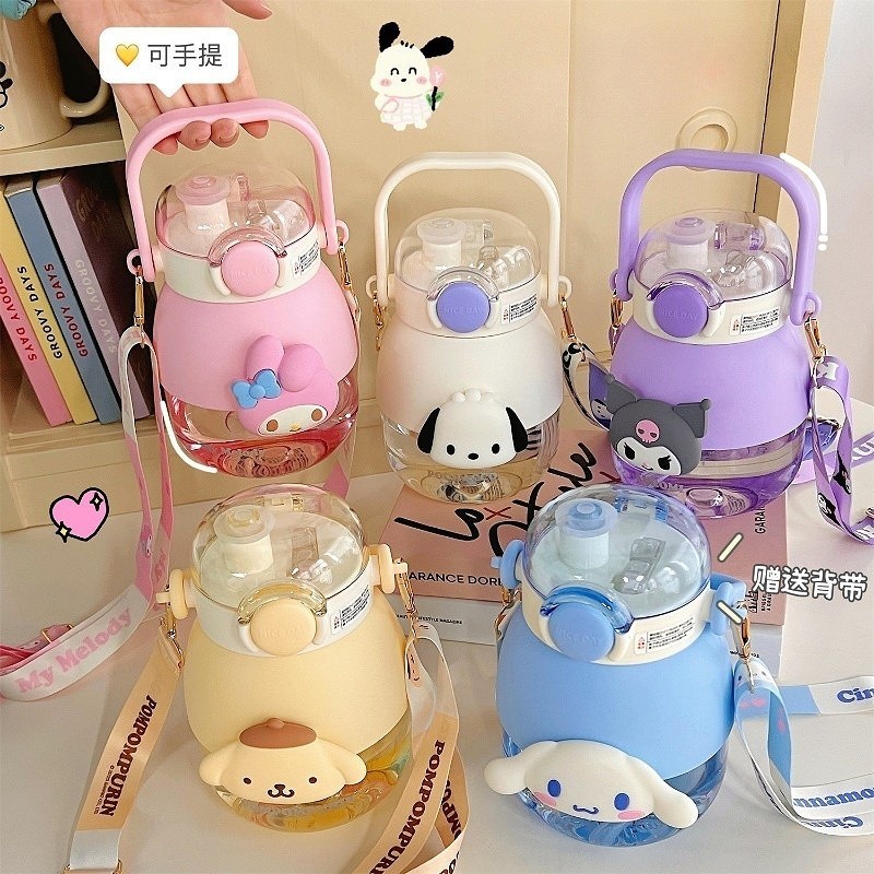Sanrio Big Belly Cup Kawaii Bottle 1050ML Cinnamoroll Portable Sports Kettle Cute Cartoon ...