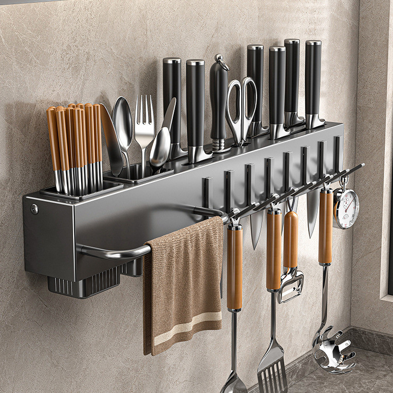 Stainless Steel Wall Mounted Knife Stand Non Punching Knife Holder ...