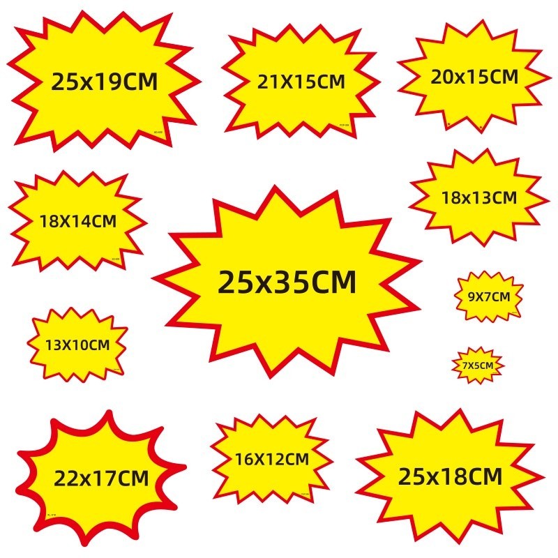 9 Size POP Star Paper Marketing Advertising Sign Price Offer Jualan ...