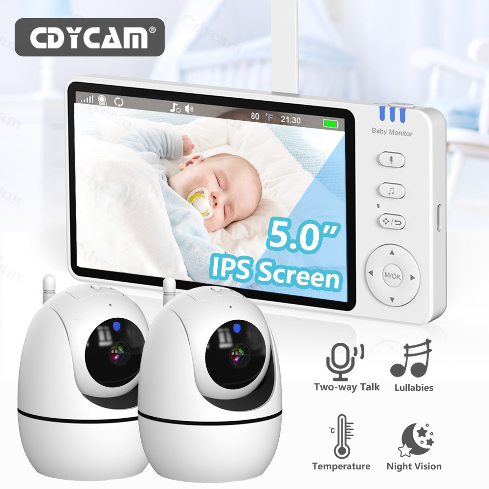 5 Inch Video Baby Monitor With 1/ 2pcs Indoor Camera WiFi Mother Kids ...