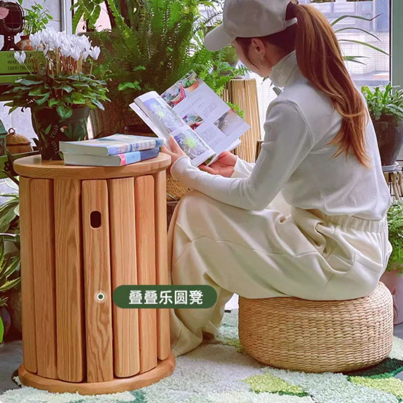 Solid Wood Stool Household Coffee Table Combo Bench Living Room ...