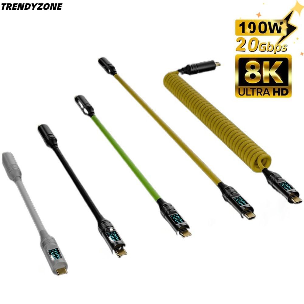 TRENDYZONE USB-C Fast Charging Line, Spring 8K@60Hz USB 3.2 Type-C ...