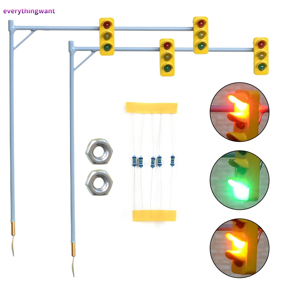 2 x Traffic Lights O Scale Crossing Walk Model LED Pedestrian Street ...