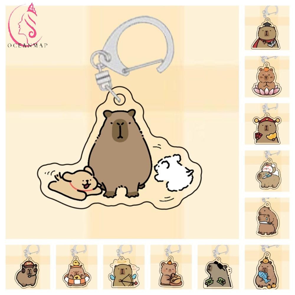 OCEANMAP Capybara Keychain, Capybara Acrylic Capibara Bag Hanging ...