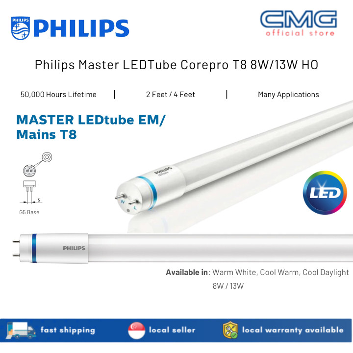 Philips Master T8 LEDtube High Output HO 8W (2ft) / 13 (4ft) // Warm ...