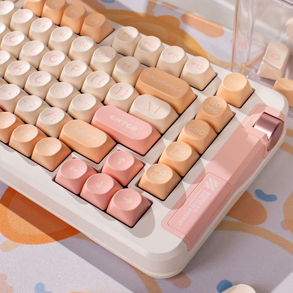 Peach Double Shot MOA Profile Keycaps 130Keys PBT Keycap/Set for Cherry ...