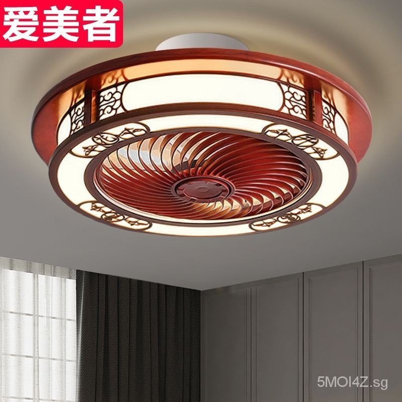 Solid Wood Fan Lamp Ceiling Ceiling Fan Lights Bedroom Electric Fan ...