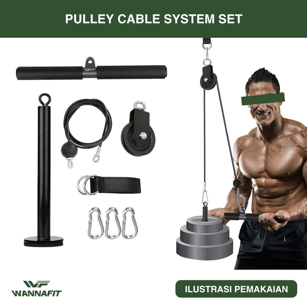 MESIN Pulley Cable System Set Wannalife | Pulley Fitness Gym Machine ...