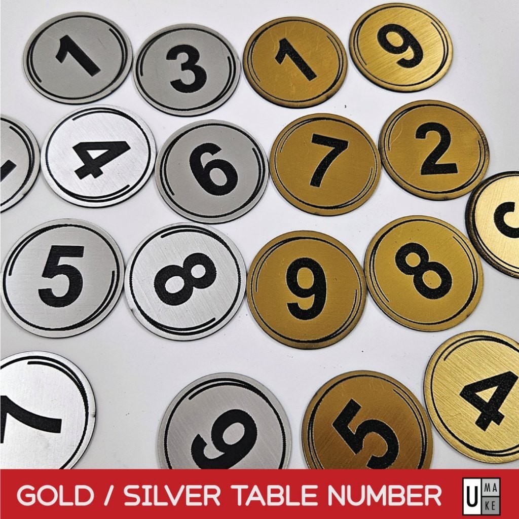Table Number Laser Engrave Cafe / Canteen / Dine in Table Number Ukiran ...
