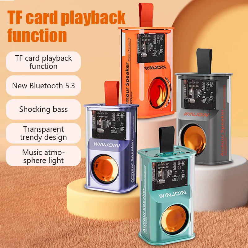 Portable Bluetooth Speaker New Transparent Mech Audio TWS Two-Machine ...