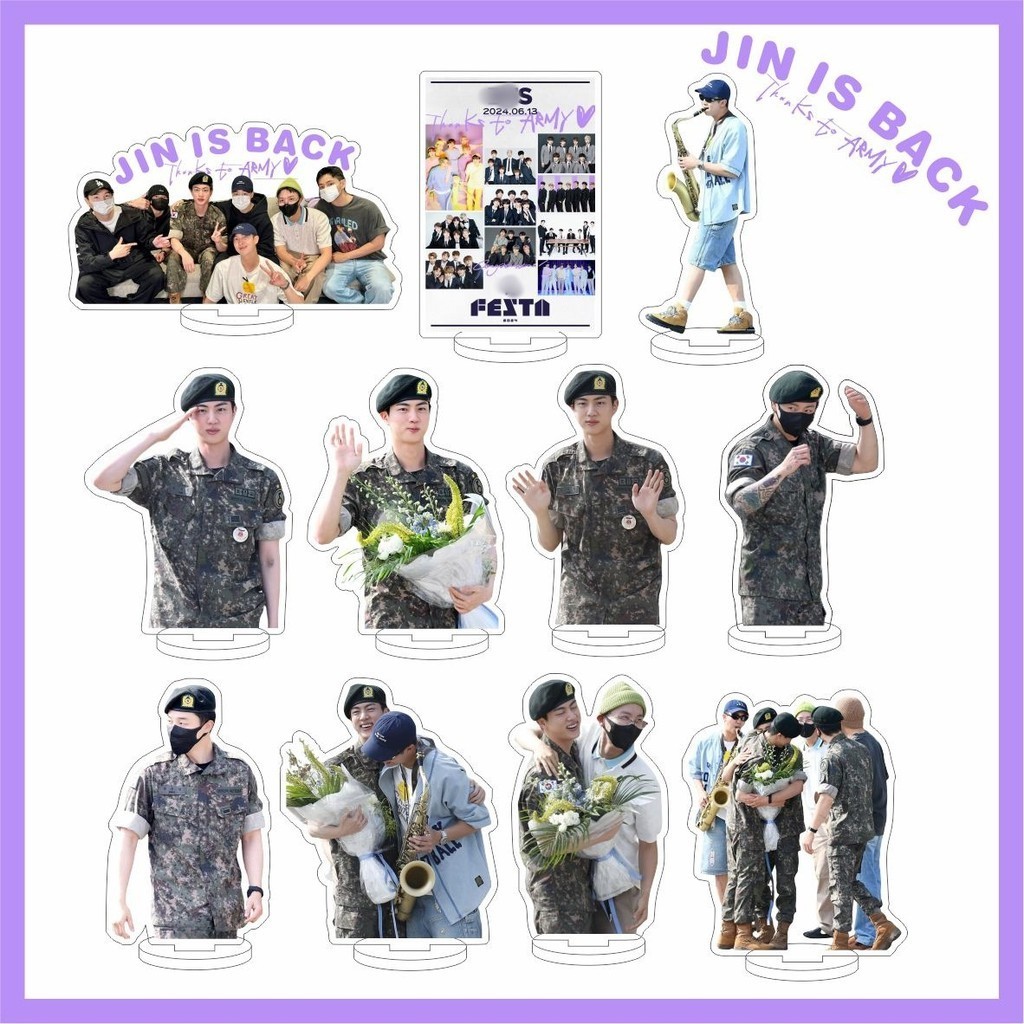 Bts JIN Return Jung kook Jung kook Acrylic Double-Sided High-Definition ...
