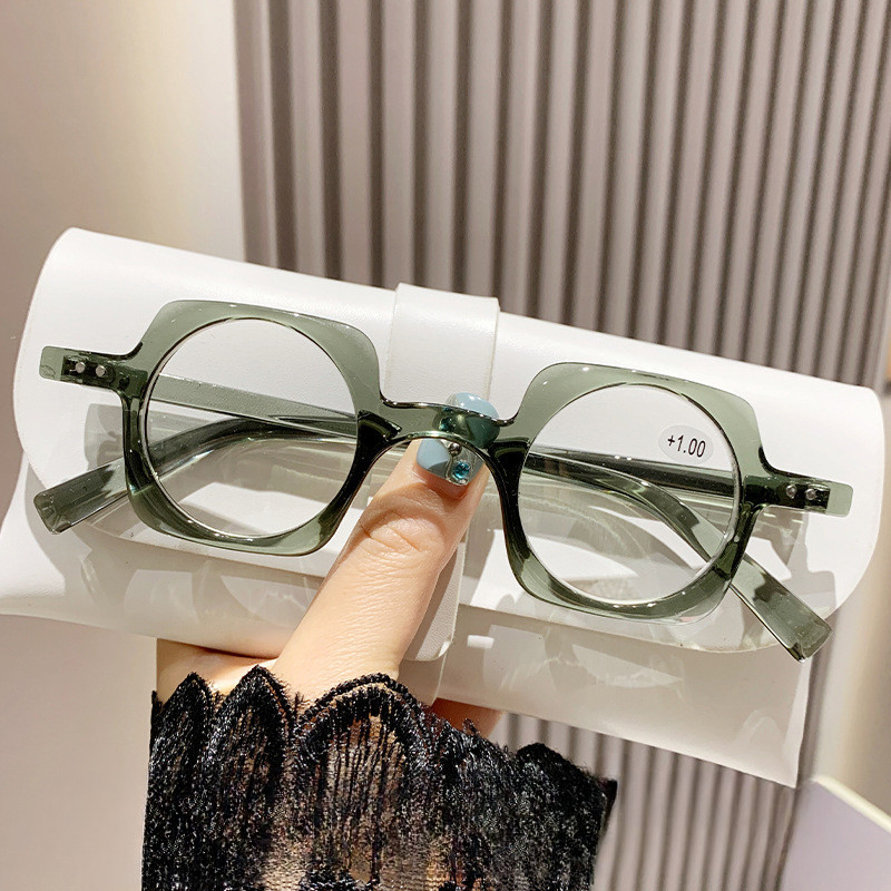 [+0°~+400°] Anti-blue retro frame reading glasses men's and women's ...