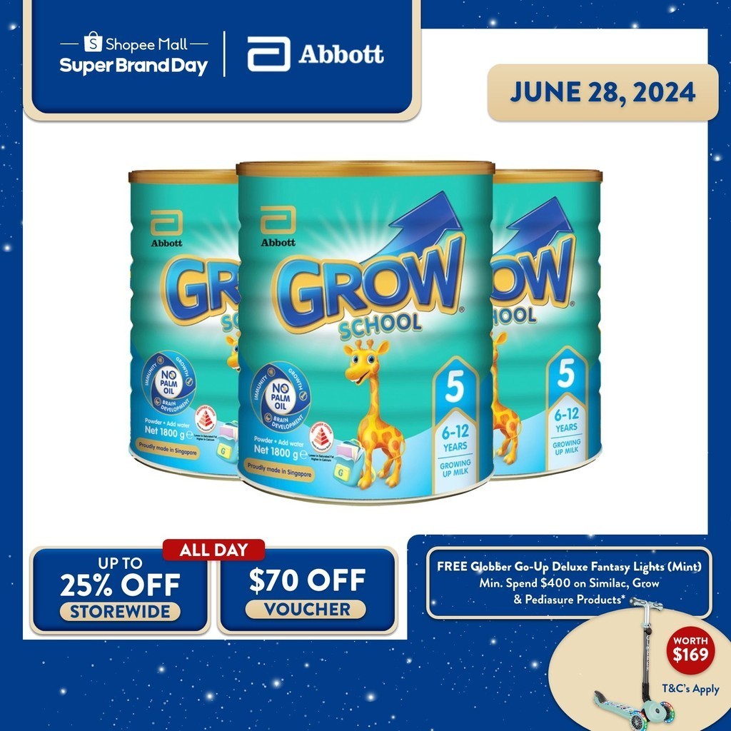 [Bundle of 3] GROW Growing Up Milk for Kids - School Stage 5 (6 - 12 ...