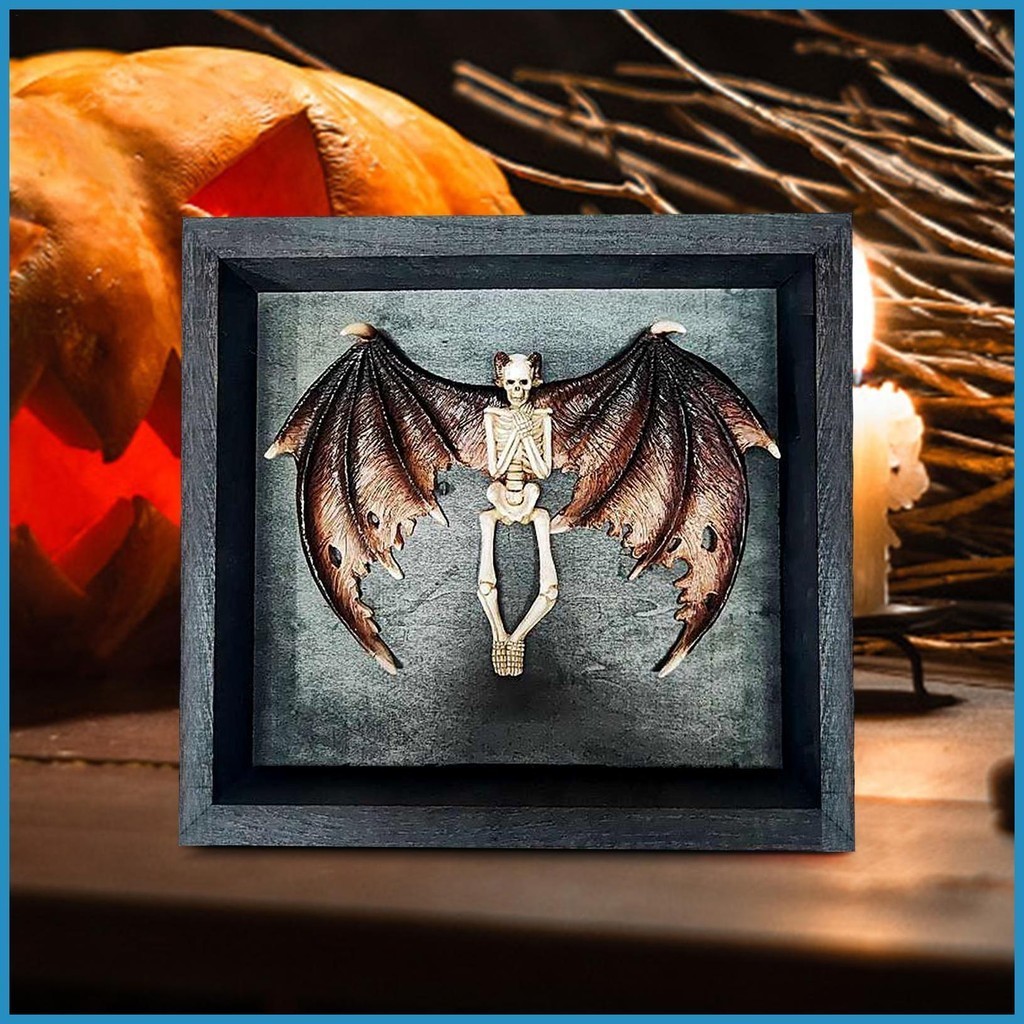 Bat Winged Demon Skeleton Photo Frame-Embedded Bat Wing Demon Skeleton ...