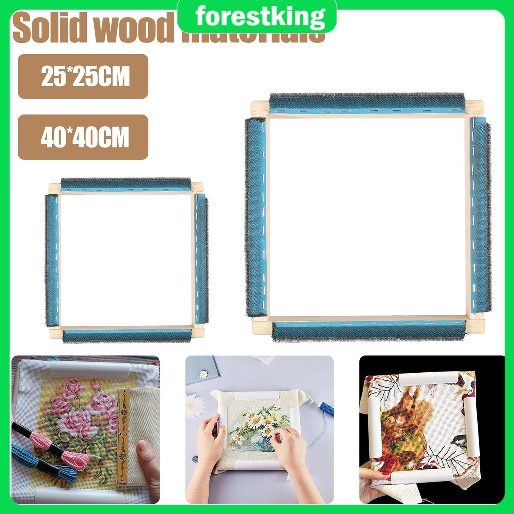 Punch Needle Frame Solid Wood Gripper Strip Frames Easy Assembly Square ...