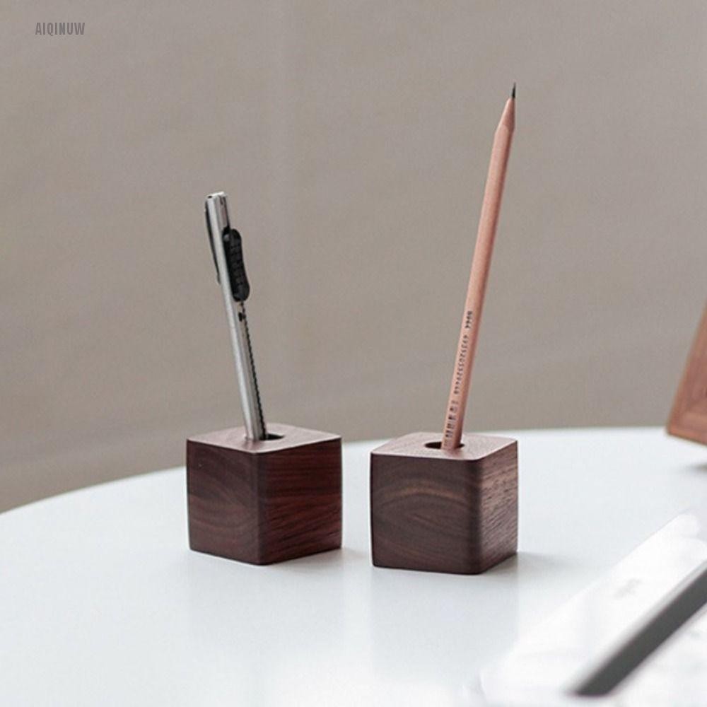 AIQINUW Wooden Single Pen Holder, Pen Storage Box Desktop Storage ...