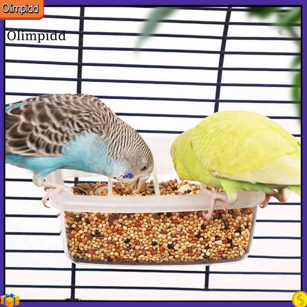 olimpidd| Transparent Bird Food Container Birds Water Hanging Bowl Box ...