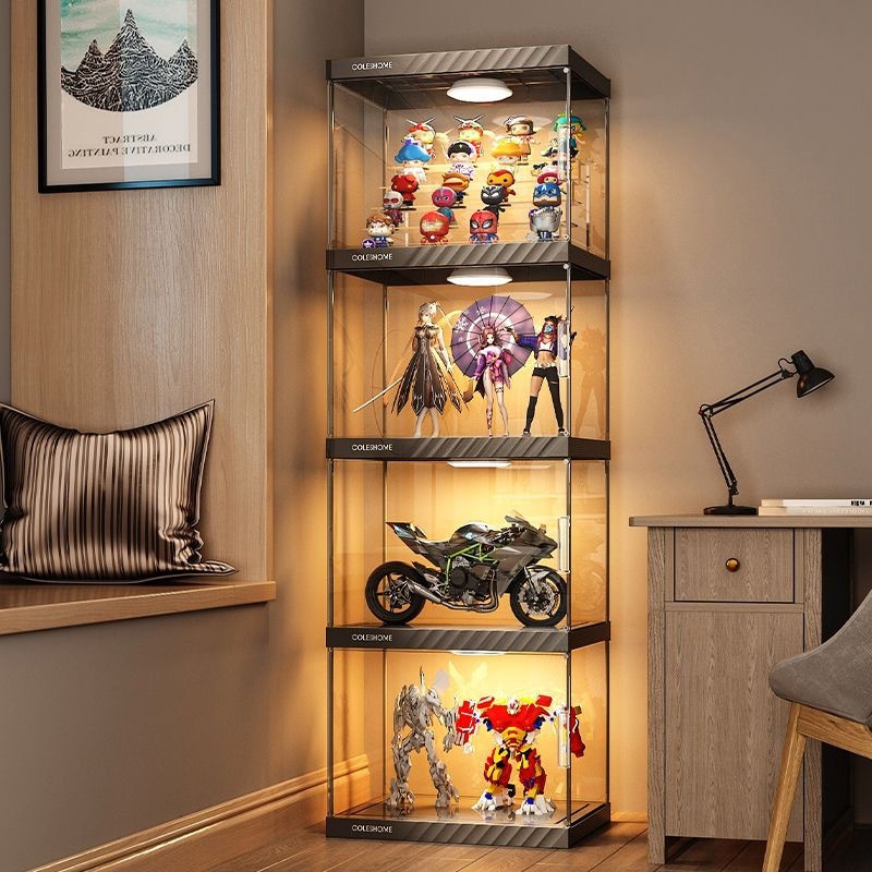 🔥🔥🔥Full Clear Big Display Cabinet Box w/ Light LED Popmart Figurine ...