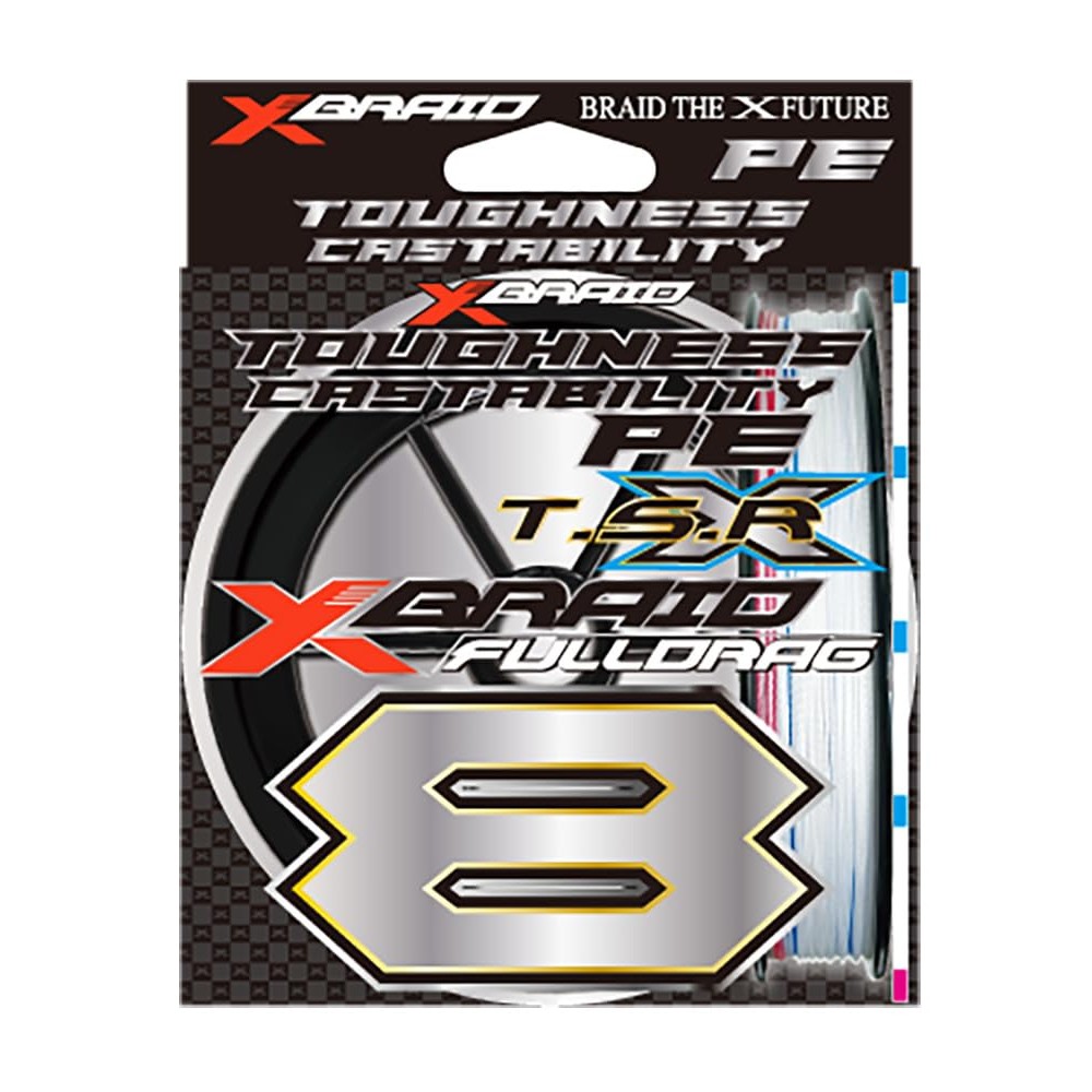XBRAID PE Line Full Drag TSR X8 300m No. 6 XBRAID PE Line Full Drag TSR X8 300m No. 3 XBRAID PE ...