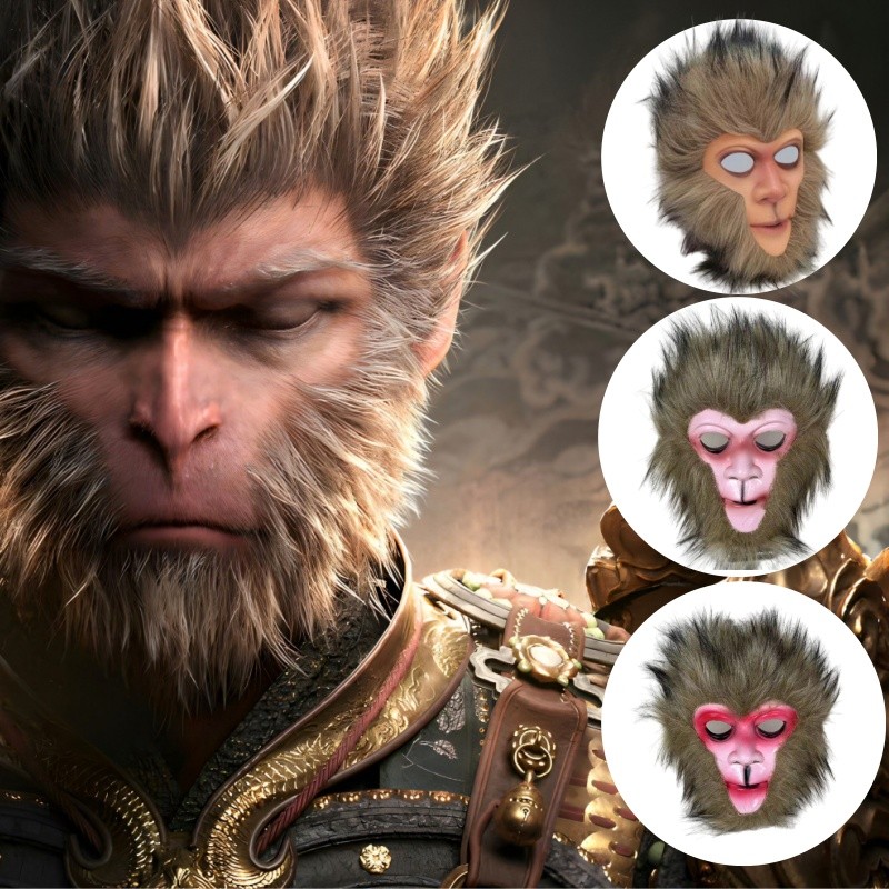 Funny Full Face Mask Wukong Cosplay Party Halloween Supplies Props ...