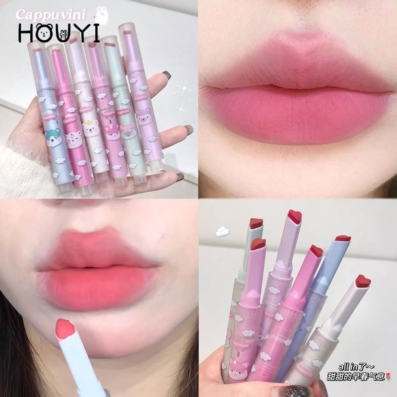 Cappuvini Velvet Matte Lipstick Silky Soft Heart Shape Solid Lip Mud ...